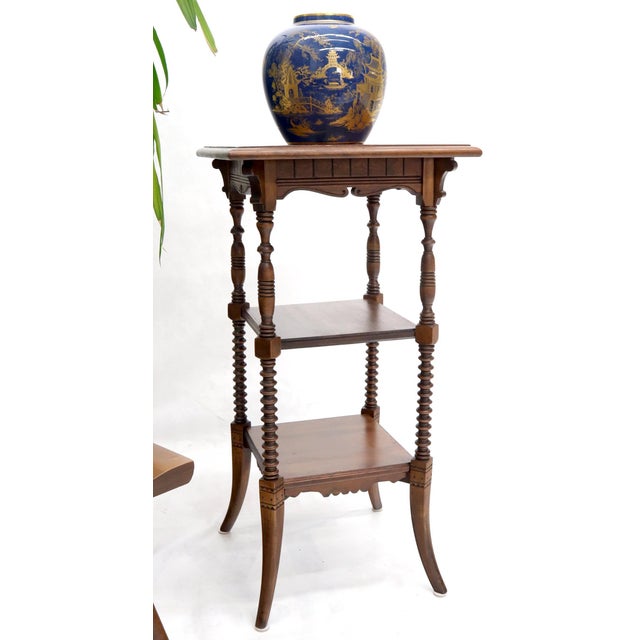 Victorian Square Three-Tier Stand Corner Lamp Occasional Table Stand ...