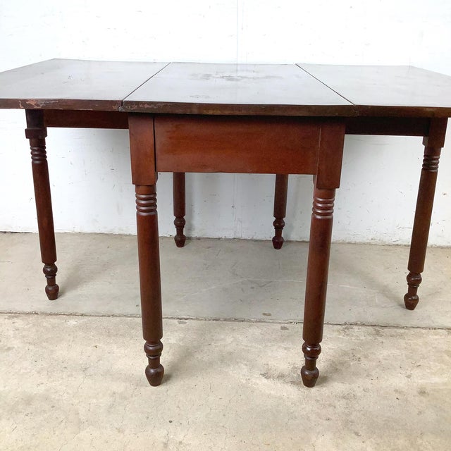 American Empire-Style Walnut Drop-Leaf Gate-Leg Table With Single ...