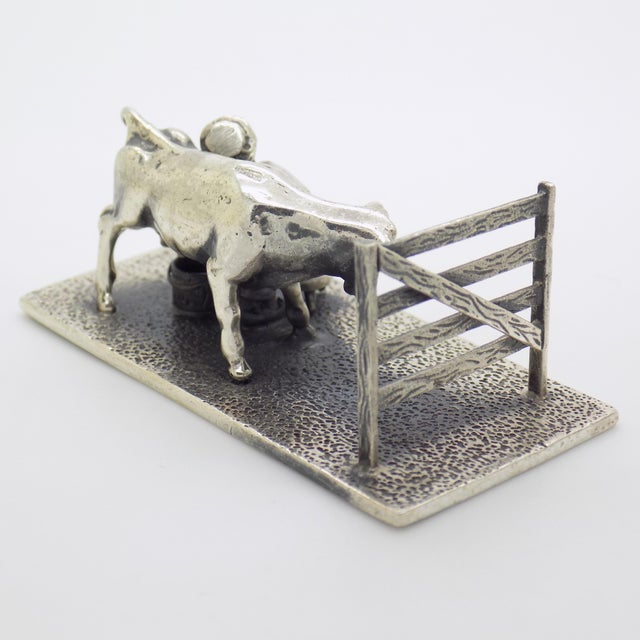 Vintage Italian Handmade Genuine Solid Sterling Silver Farmer & Cow ...