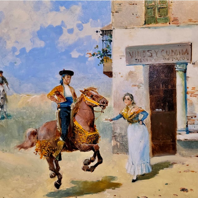 B. Pereda- Picadores Taking a Tapas Break-19th Century Spanish Oil ...