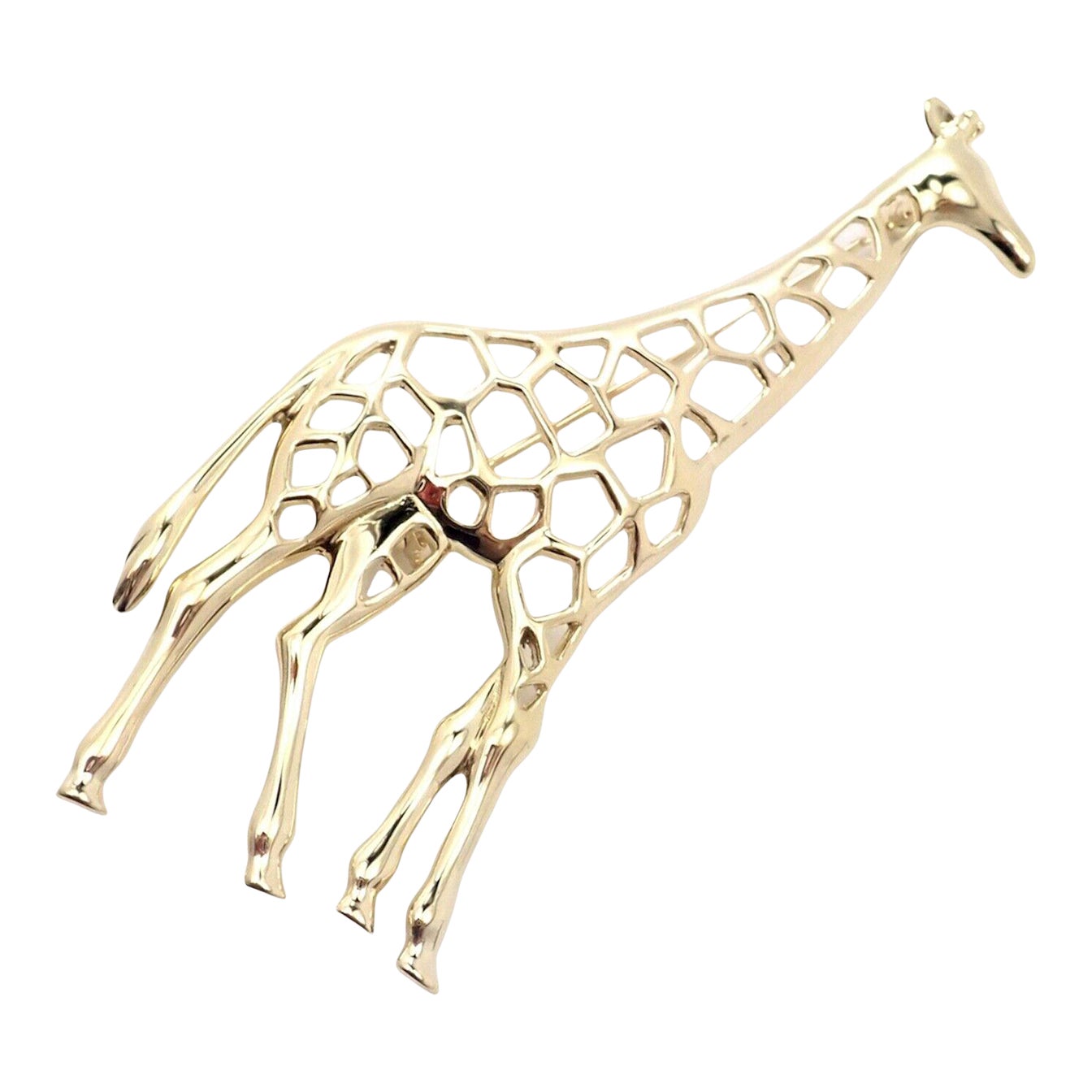 Mikimoto 18k Yellow Gold Large Giraffe Pin Brooch | Chairish