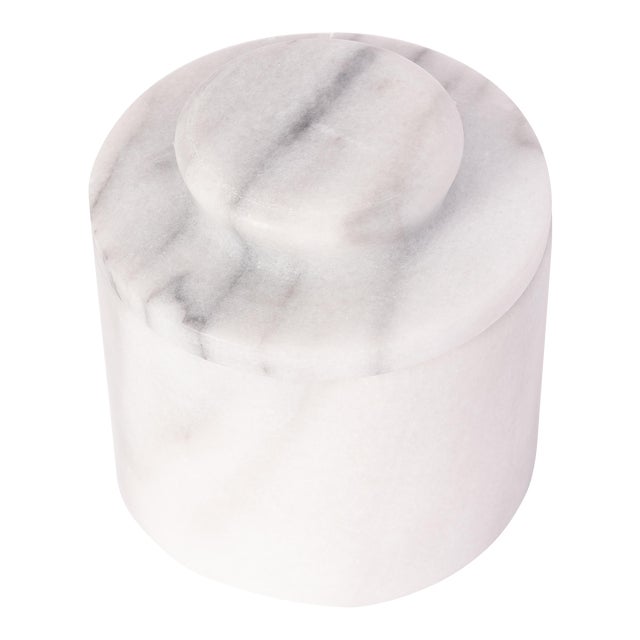Artifacts Trading Company White Marble Butter Keeper | Chairish