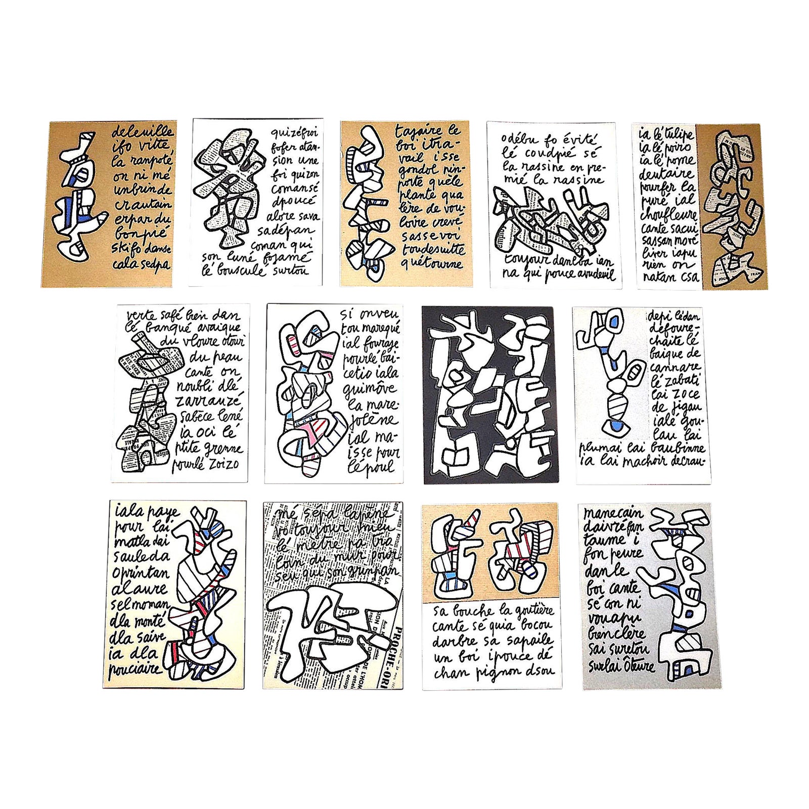 Vintage Mid 20th C. Modern Abstract Heliogravures-Jean Dubuffet ...