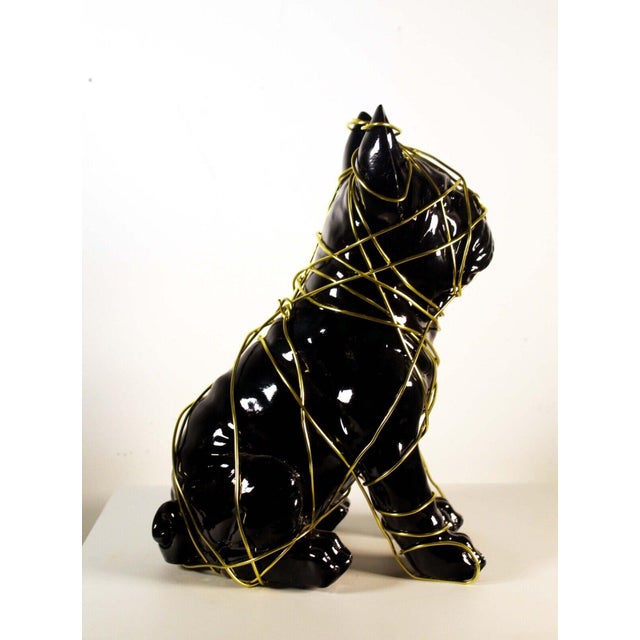 Early 21st Century Modern Frenchie Neon Ceramic & Wire Sculpture Homage ...