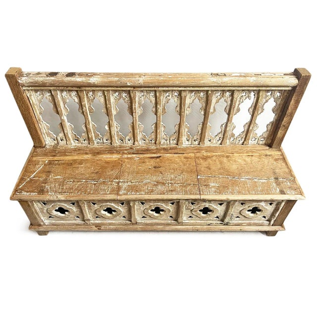 Vintage Old India Church Bench | Chairish