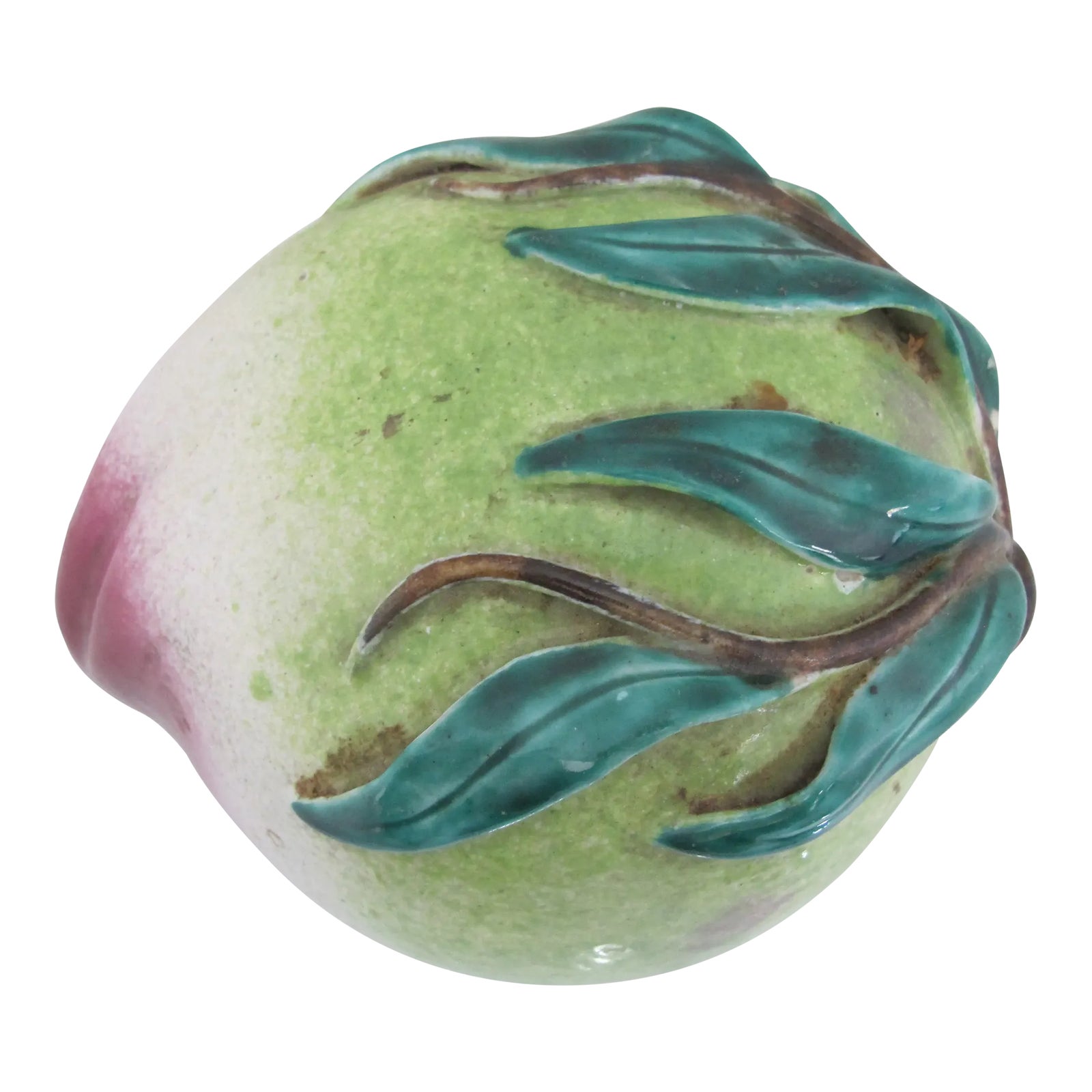 Extra Large Chinese Export Porcelain Green Pink Peach Altar Fruit ...
