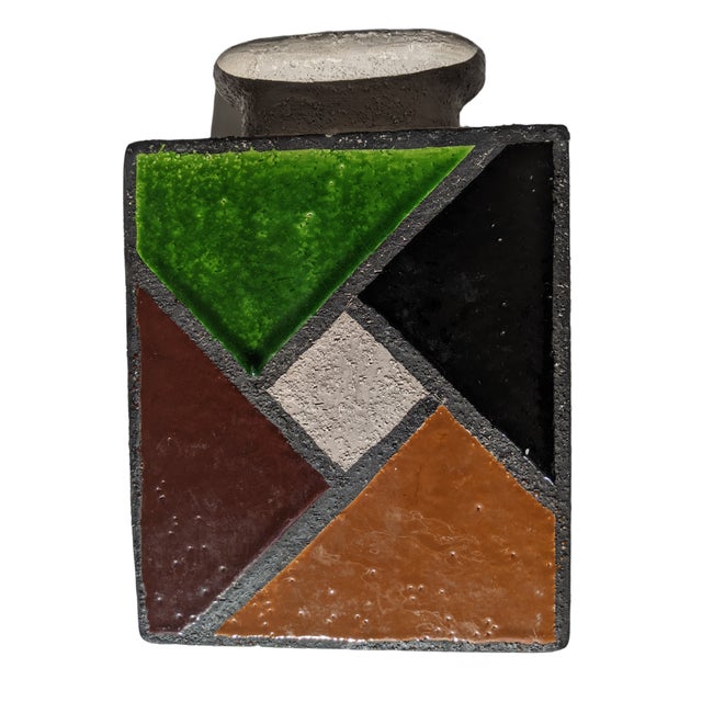 Vintage Raymor Bitossi Ceramic Stoneware Geometric Pottery Vessel ...