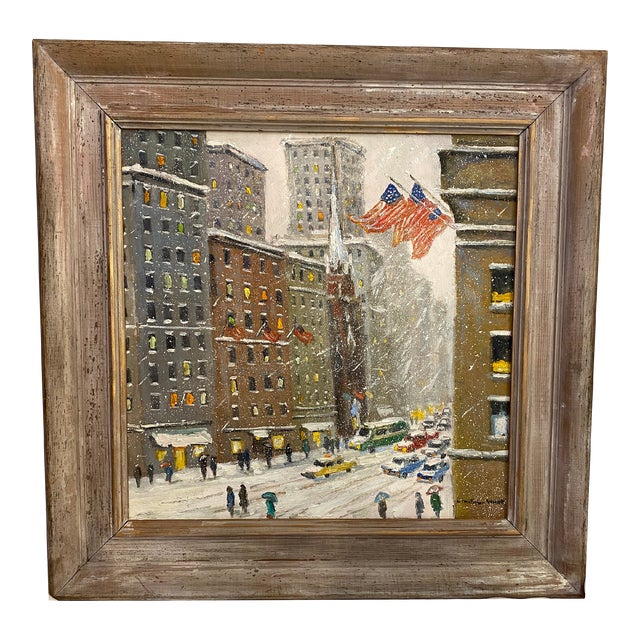 Christopher Willett Fifth Avenue New York City Oil Painting, Framed ...