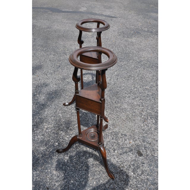 Pair of Antique Georgian Mahogany Shaving Stands / Plant Stands | Chairish