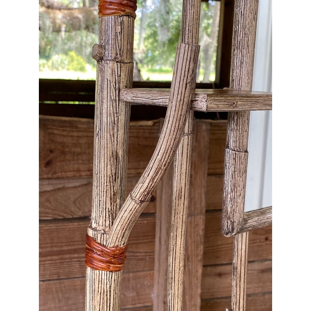 Palecek Farmhouse Coastal Faux Bamboo Wicker Hall Tree | Chairish