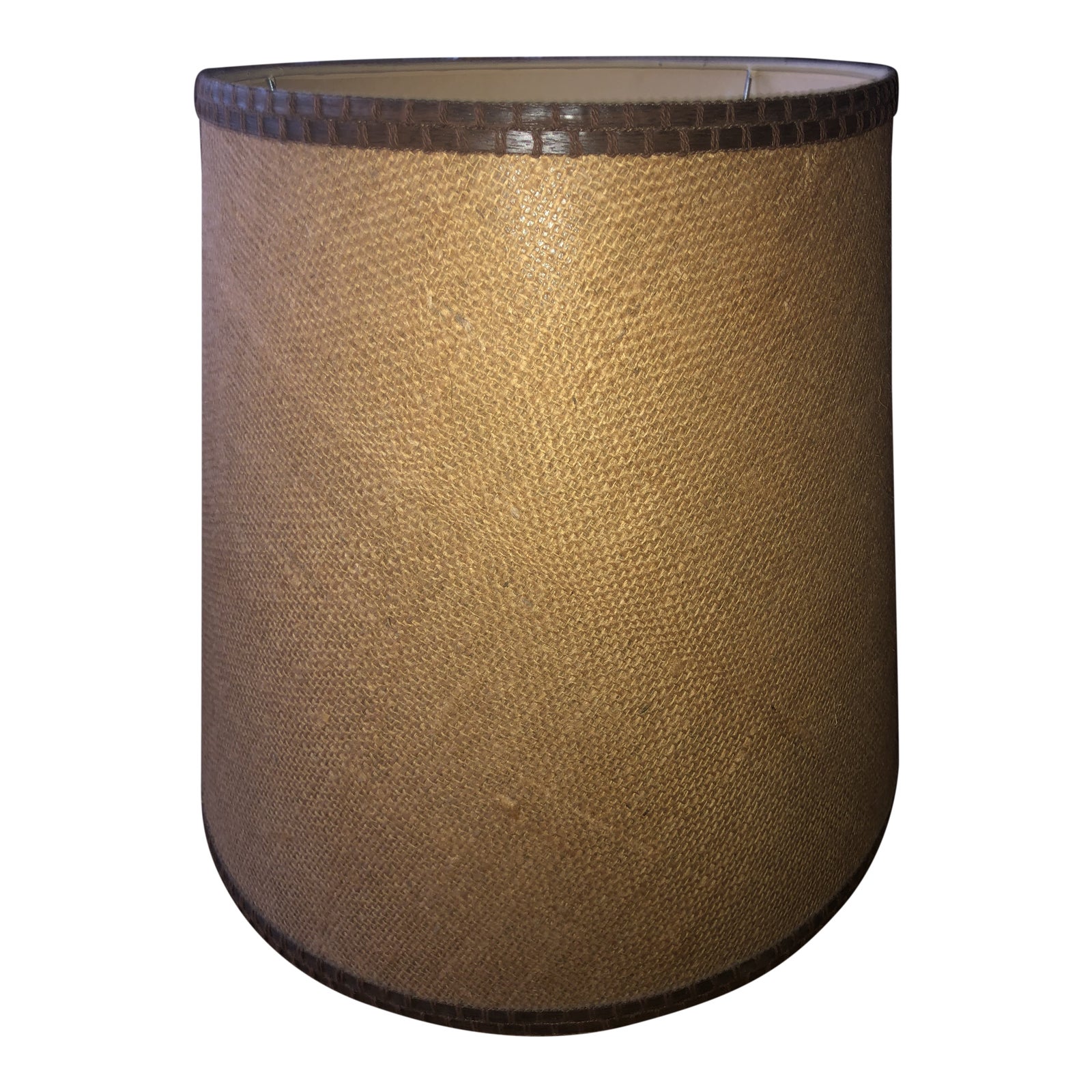 Large Vintage Burlap Shade | Chairish