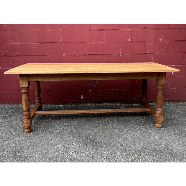 Large French Oak Library Table | Chairish