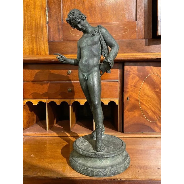 19th Italian Century Grand Tour Bronze Sculpture Of Nude Narcissus