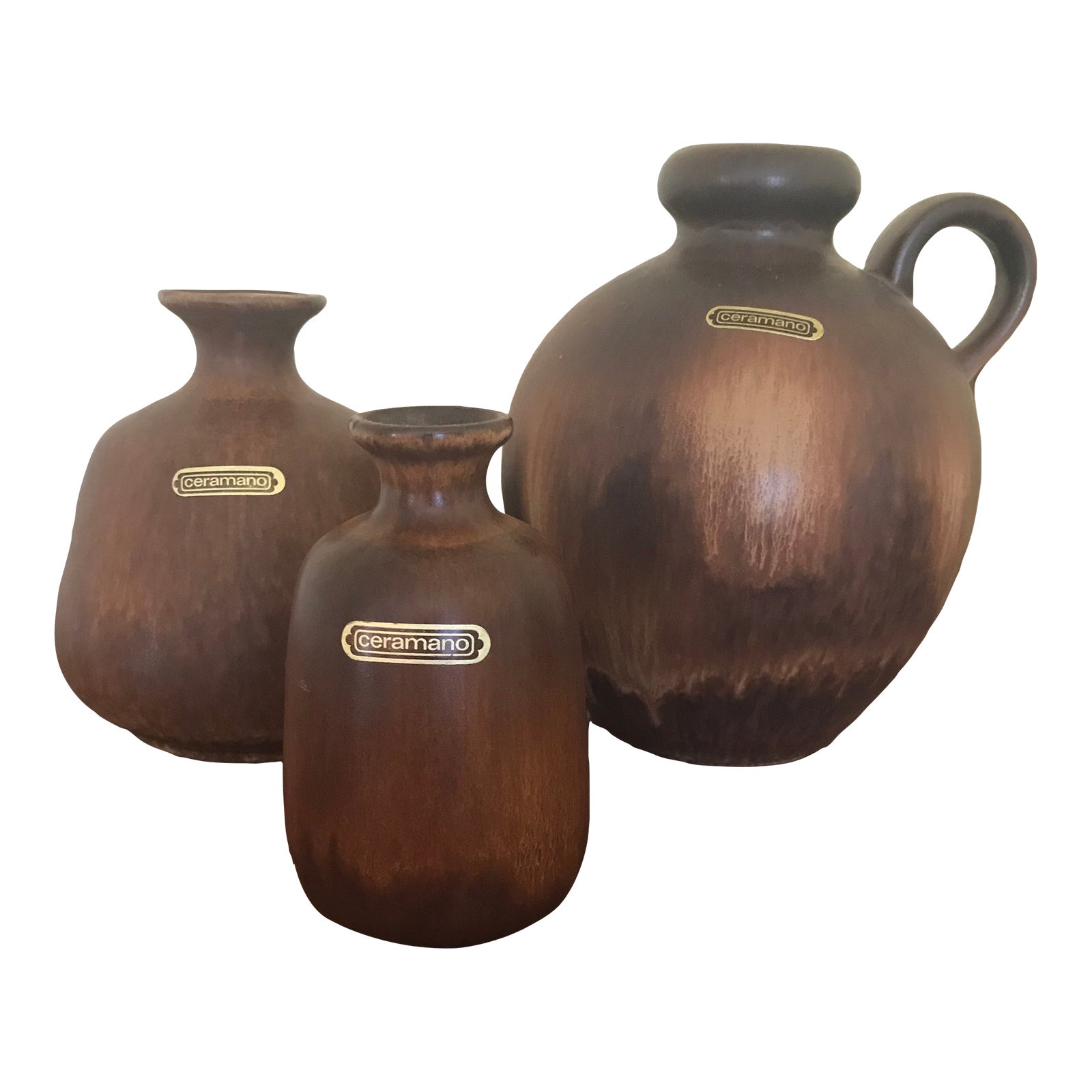 1960s Mid-Century Ceramano West Germany Pottery - Set of 3 | Chairish