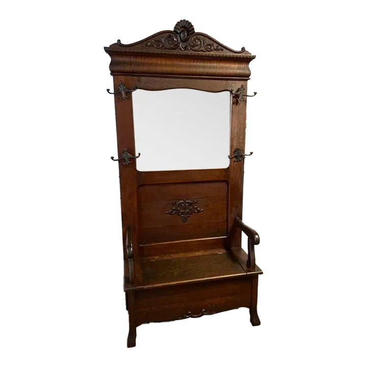 Early 20th Century Antique Eastlake Victorian Style Golden Tiger Oak ...