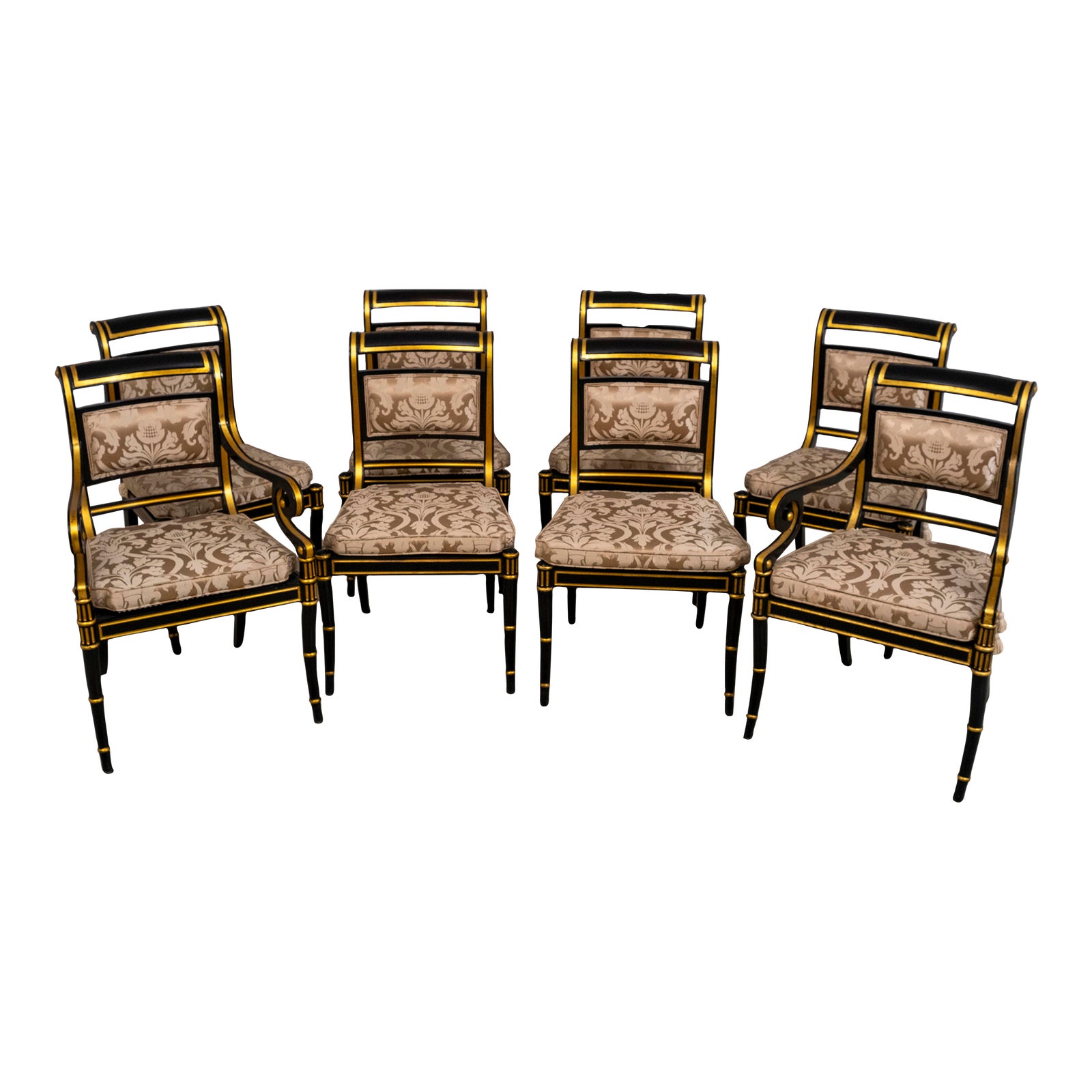 Set of 8 Baker Stately Homes Regency Dining Room Chairs | Chairish