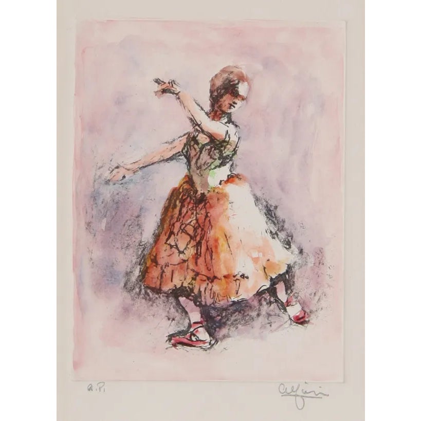 Philippe Alfieri, "Dancer 2," Hand-Colored Etching | Chairish