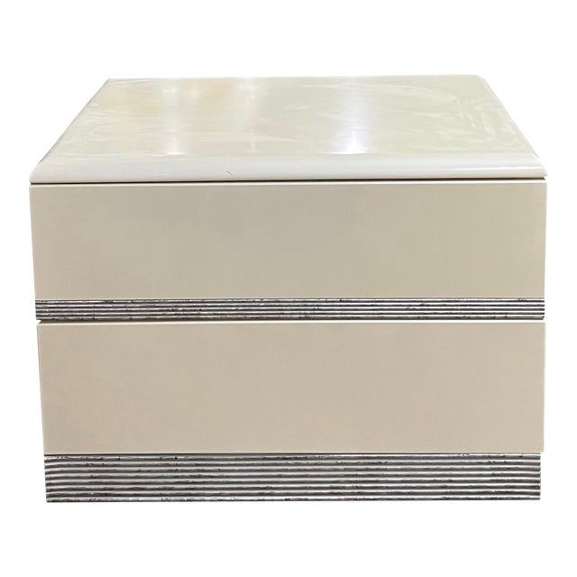 Robert Rougier Pearl and Silver Nightstands -A Pair | Chairish