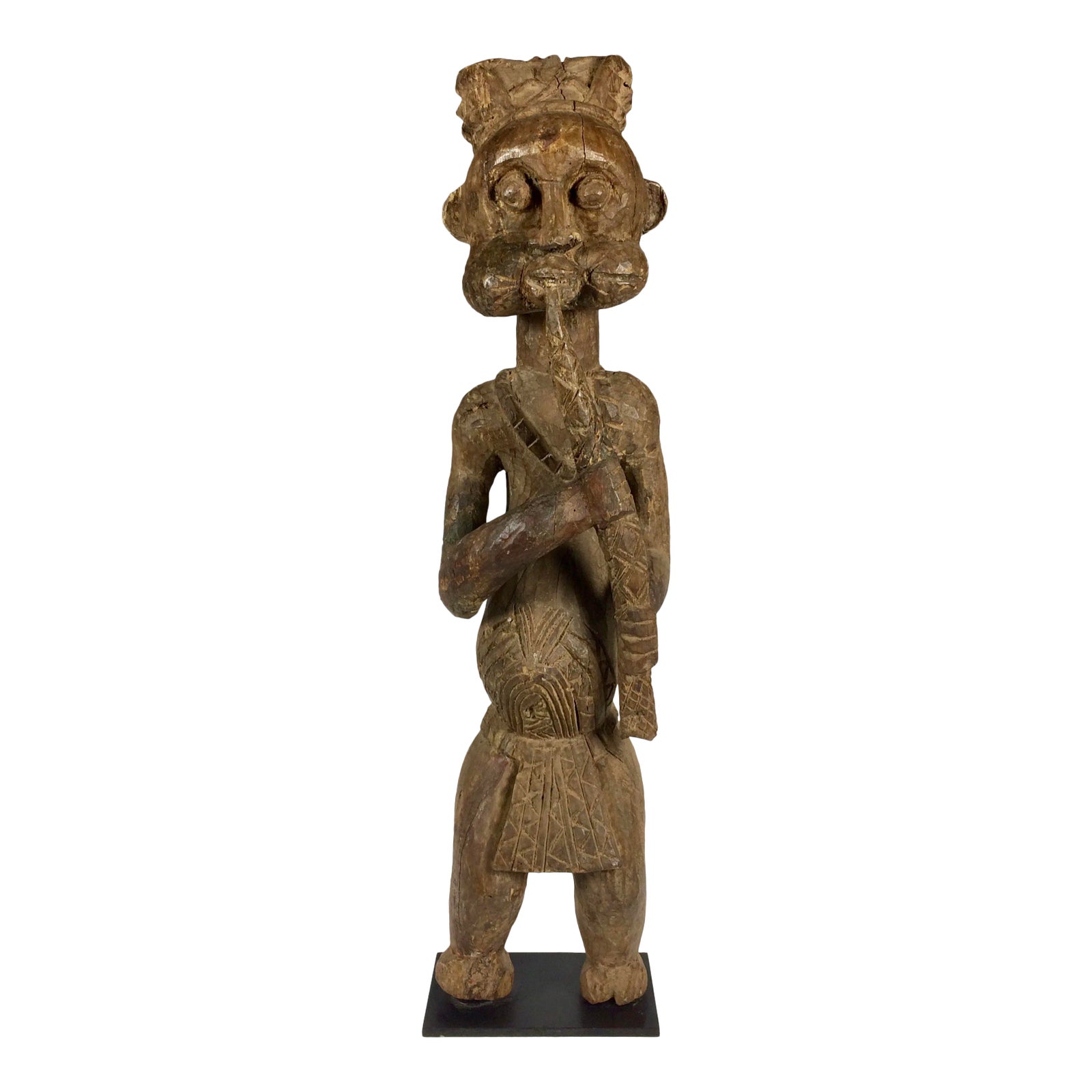Wooden Cameroon Bamileke Statue | Chairish