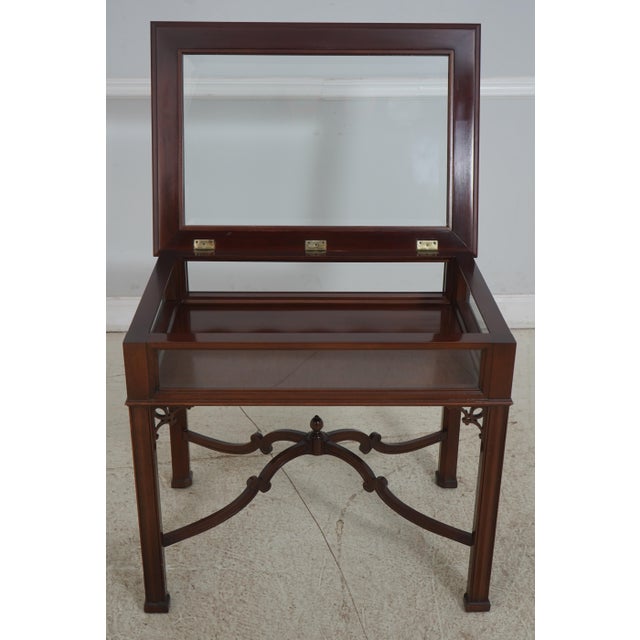 Chippendale Style Beveled Glass Top Vitrine Display Table | Chairish