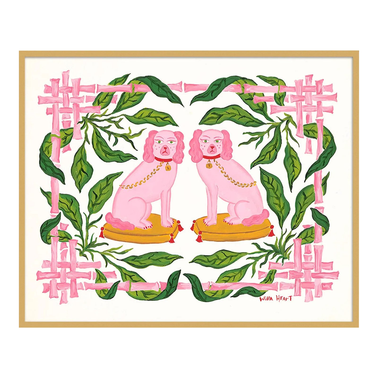 Cookie & Cricket by Willa Heart in Gold Frame, Large Art Print | Chairish