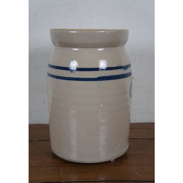 Antique Marshall Pottery 2 Gallon Salt Glaze Butter Churn Lidded Crock ...