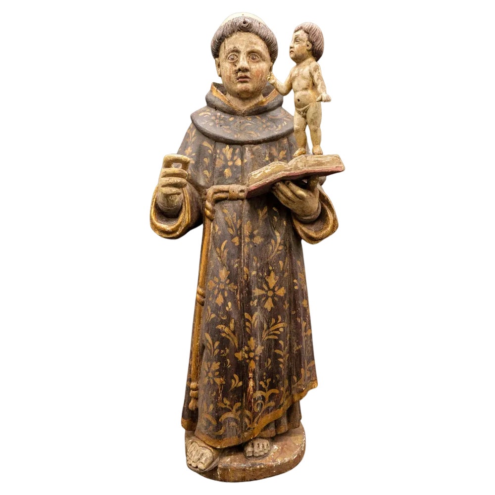 Spanish Artist, Saint Antony and Jesus, 17th Century, Wood | Chairish
