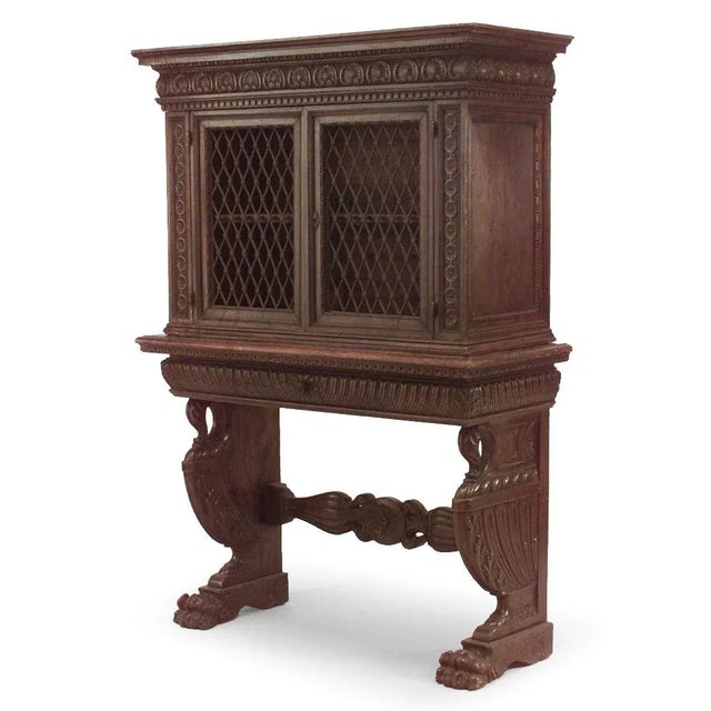 Italian Renaissance Style Walnut Cabinet | Chairish