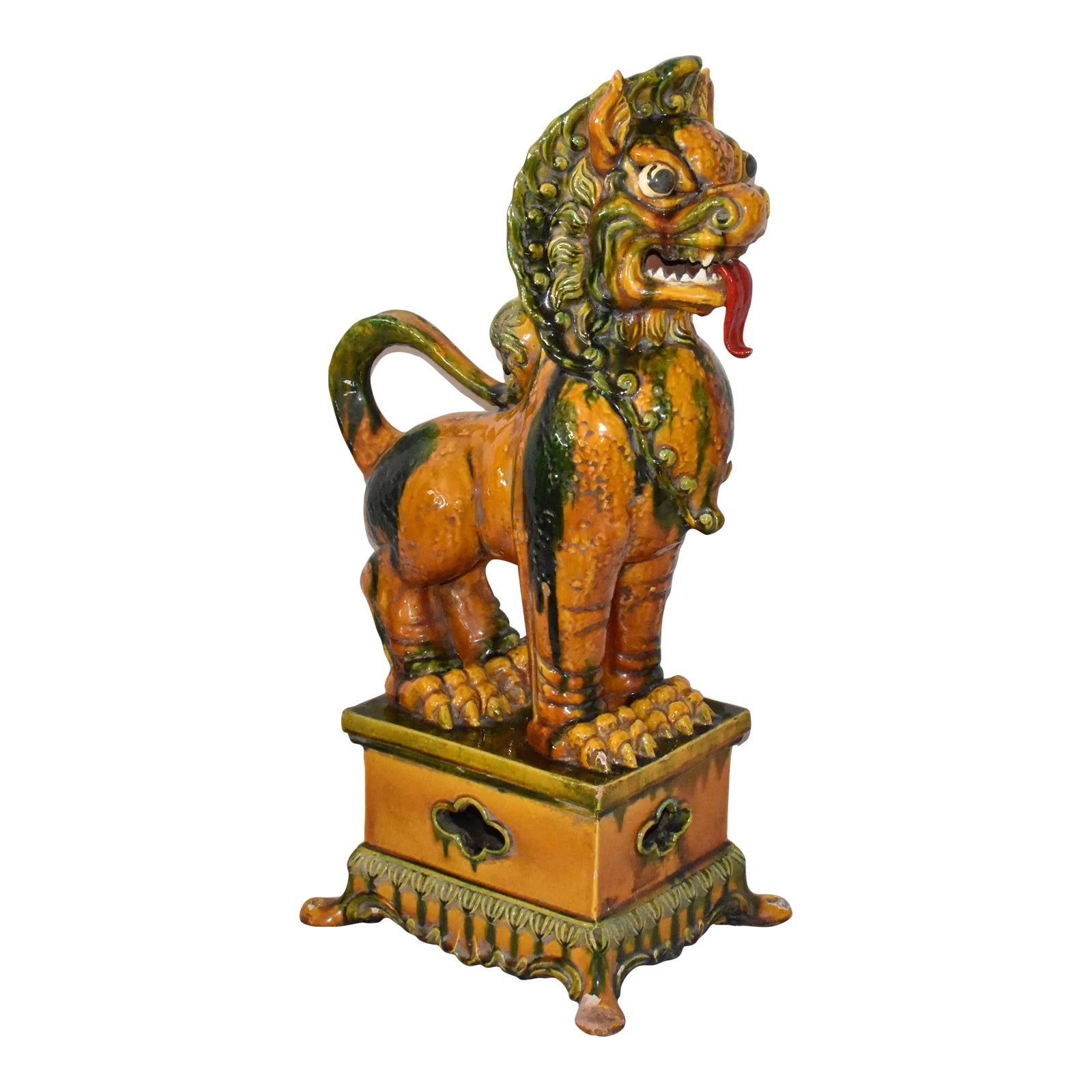 Vintage Mid 20th Century Ricci Italian Majolica Chinese Guardian Lion ...