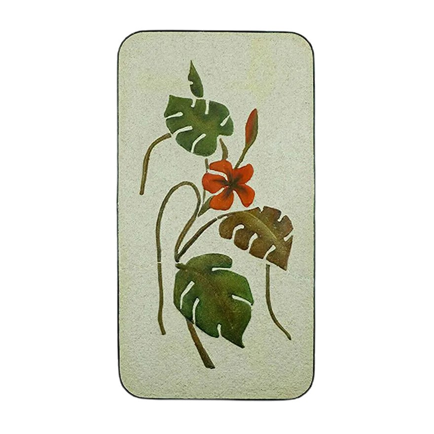 Large Ceramic Plaster Wall Plaque with Floral Design & Iron Rim from ...