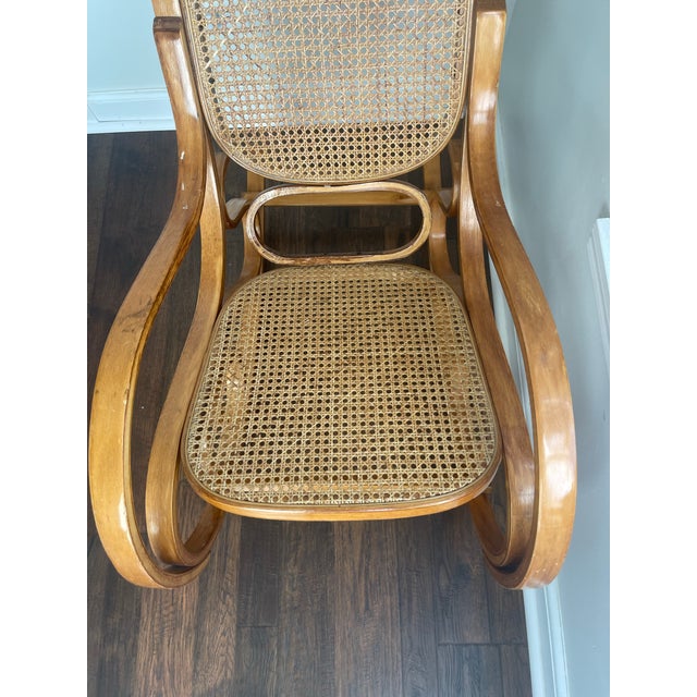 1970s Vintage Thonet Style Bentwood Caned Rocking Chair Chairish