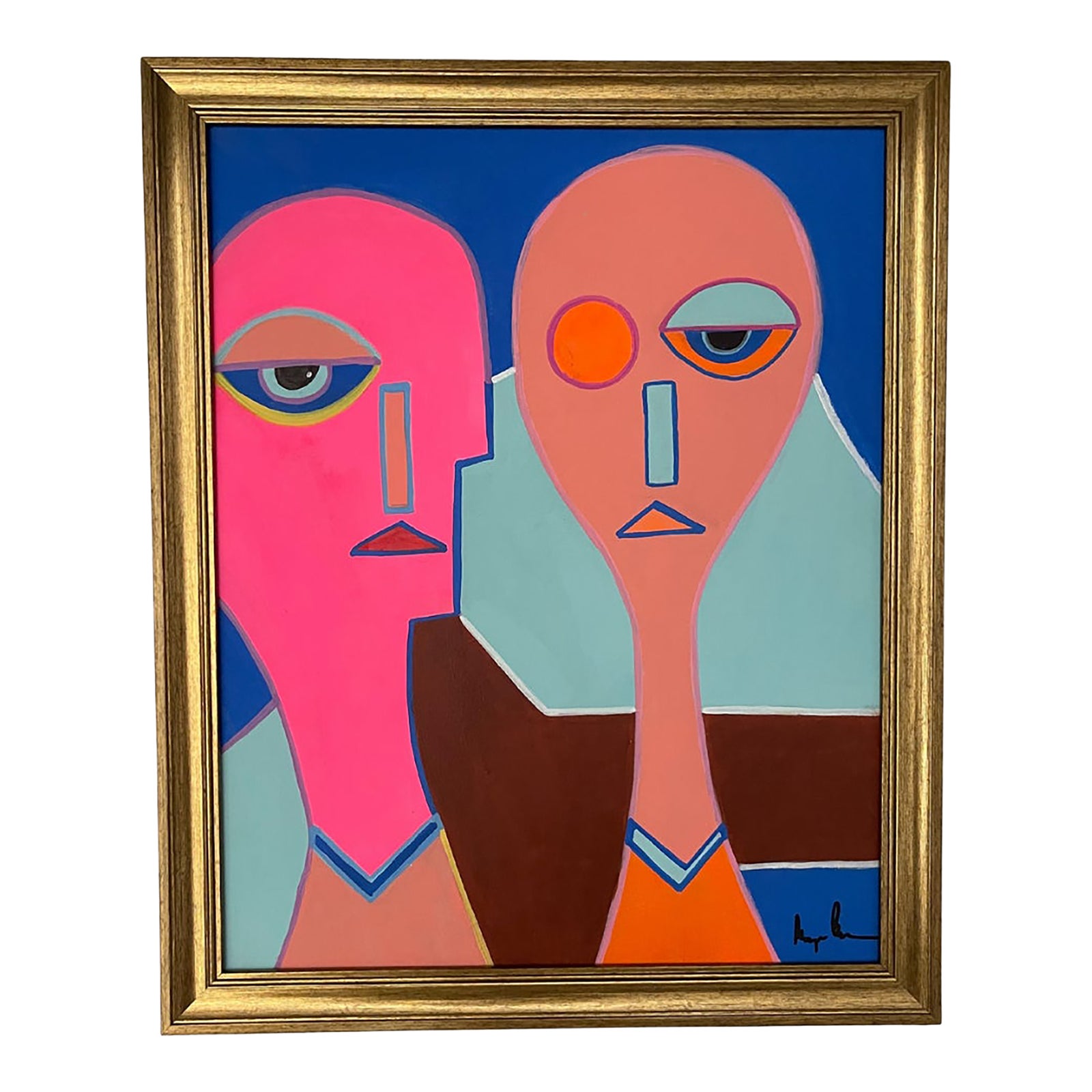 Contemporary Abstract Portrait Painting by Bryan Boomershine, Framed ...
