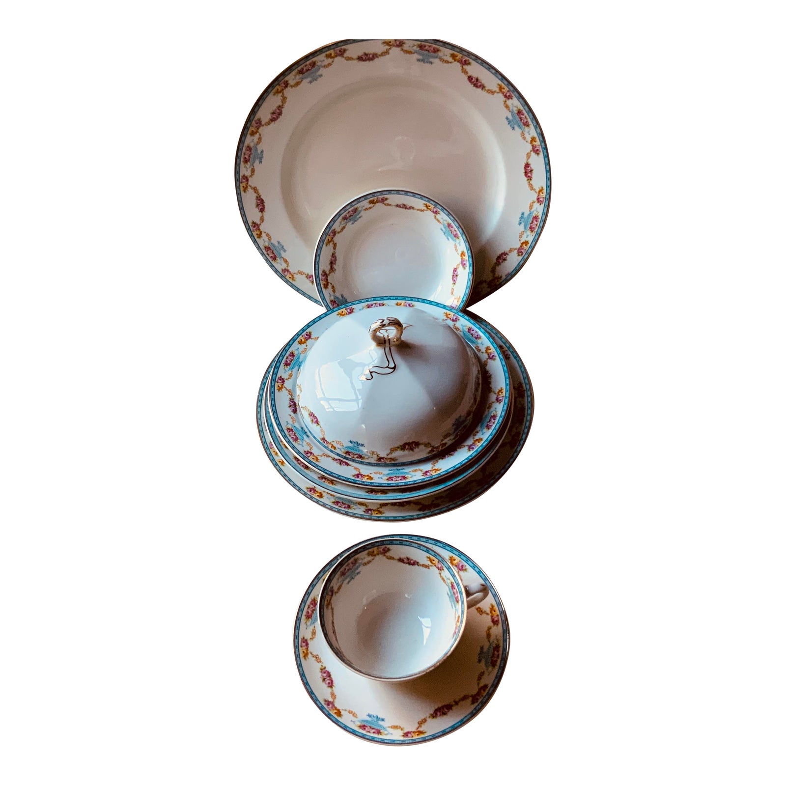1930s Breakfast Set for One - English Porcelain- Set of 6 | Chairish