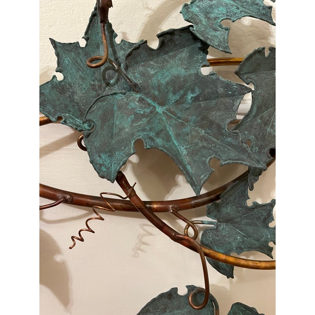 Vintage Verdigris Copper Vine Branch Metal Wall Sculpture Art | Chairish