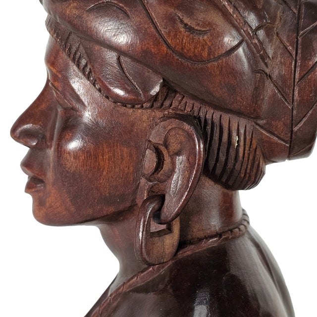 Philippines Igorot Wood Bust Figure Man & Woman Tribal Figure | Chairish