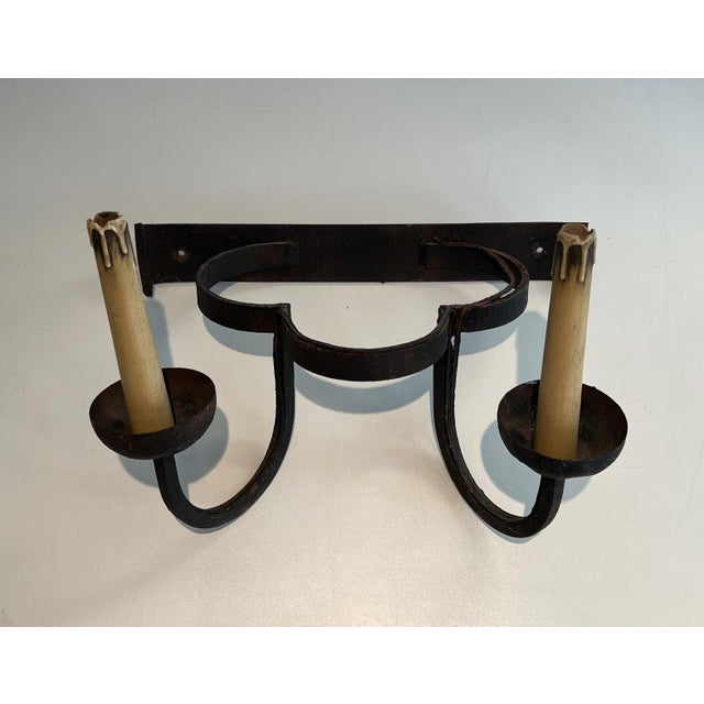 Wrought Iron Clover Type Wall Lamps. French Work. Circa 1950 - Set of 4 ...