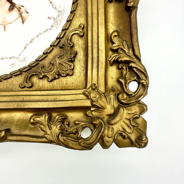 Antique Portrait Plate Holder Gold Frame | Chairish
