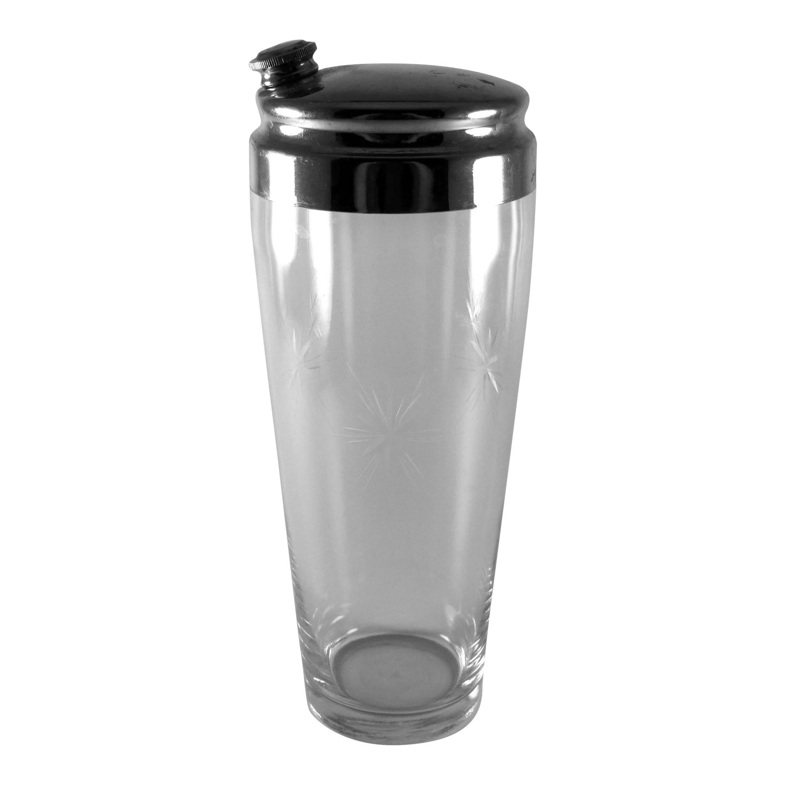 Vintage Etched Atomic Space Age Starburst North Star Barware Glass ...