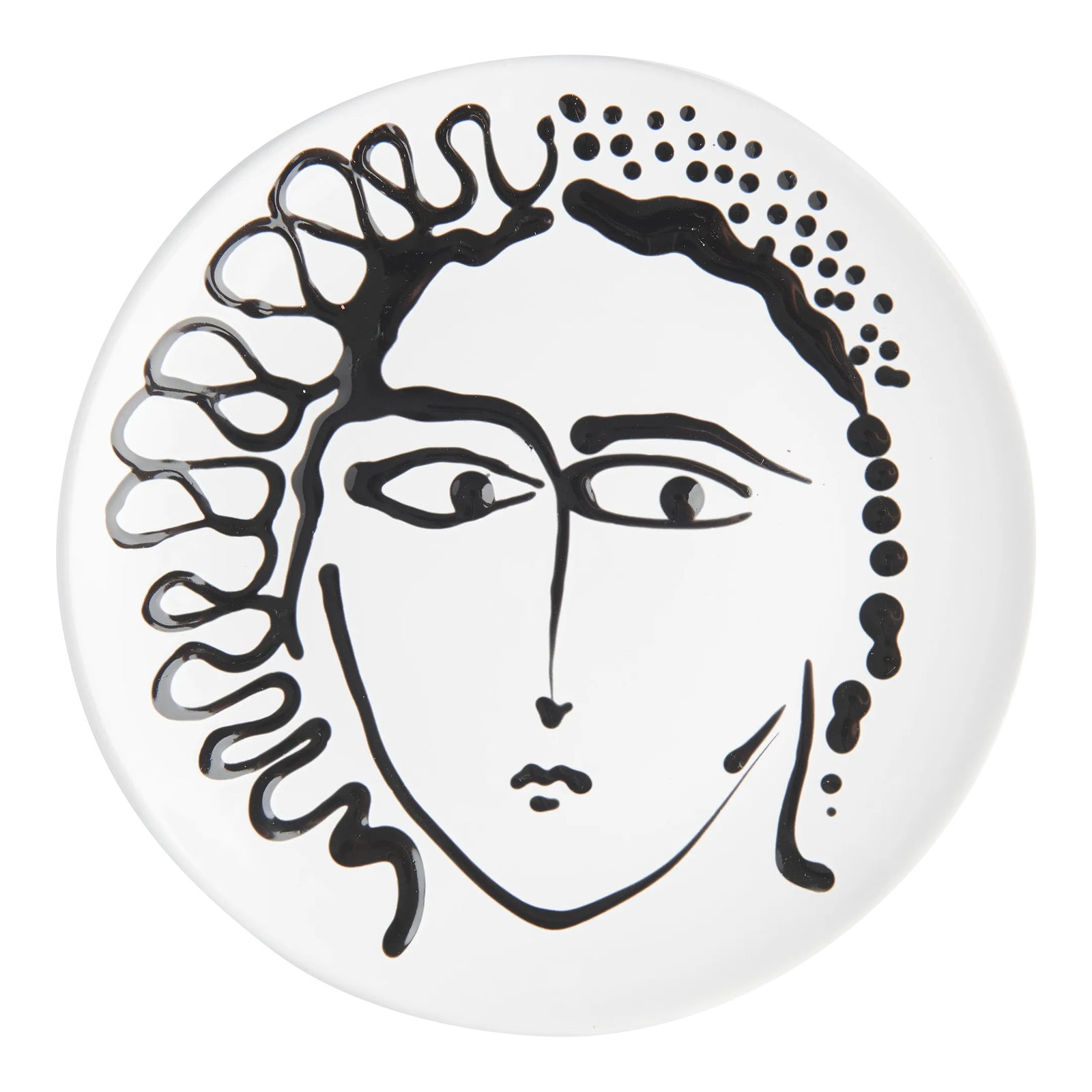 Pablo Face Plate, Black/White Dots | Chairish