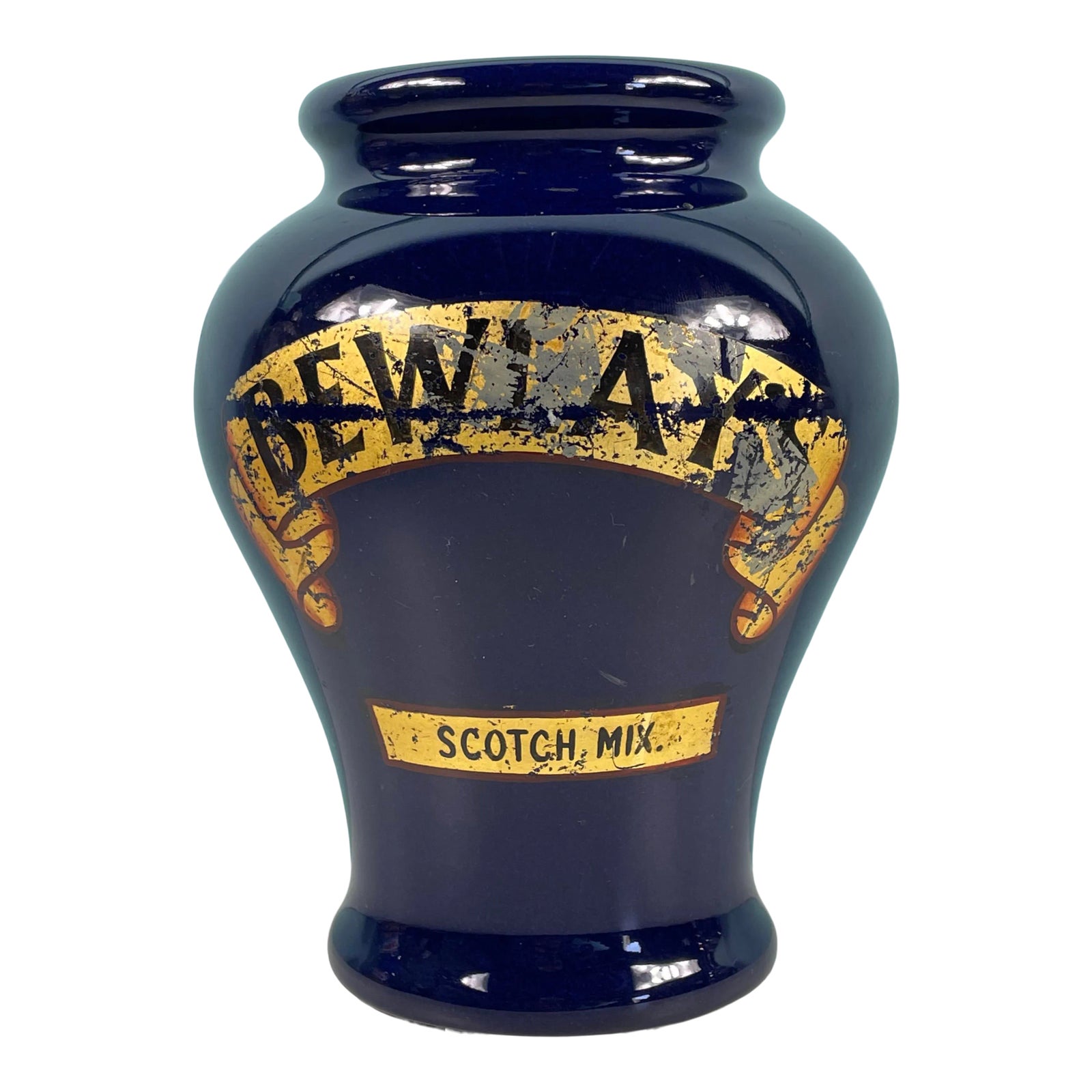 Antique English Victorian Royal Doulton Scotch MIX Cobalt Blue Jar ...