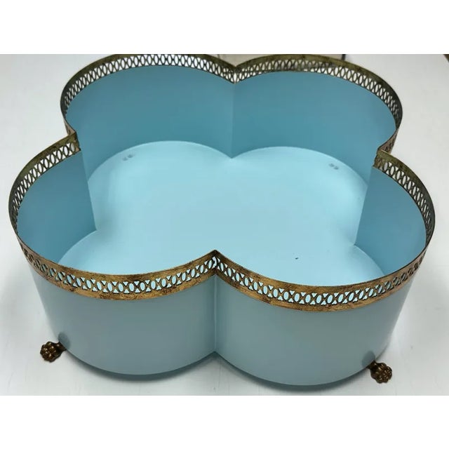 Contemporary Chelsea House Modern Antique Gold Iron Blue Lagoon Tracery ...