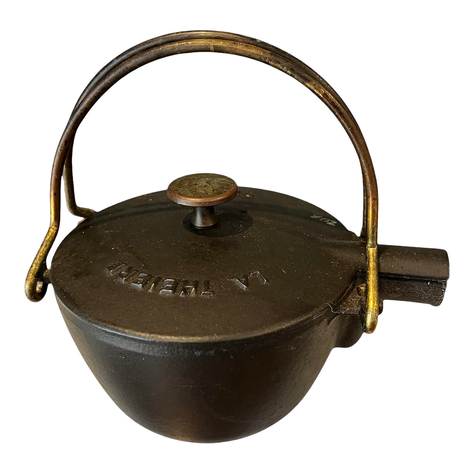 Vintage Staub “La Théière” French Cast Iron Teapot With Brass Handles ...