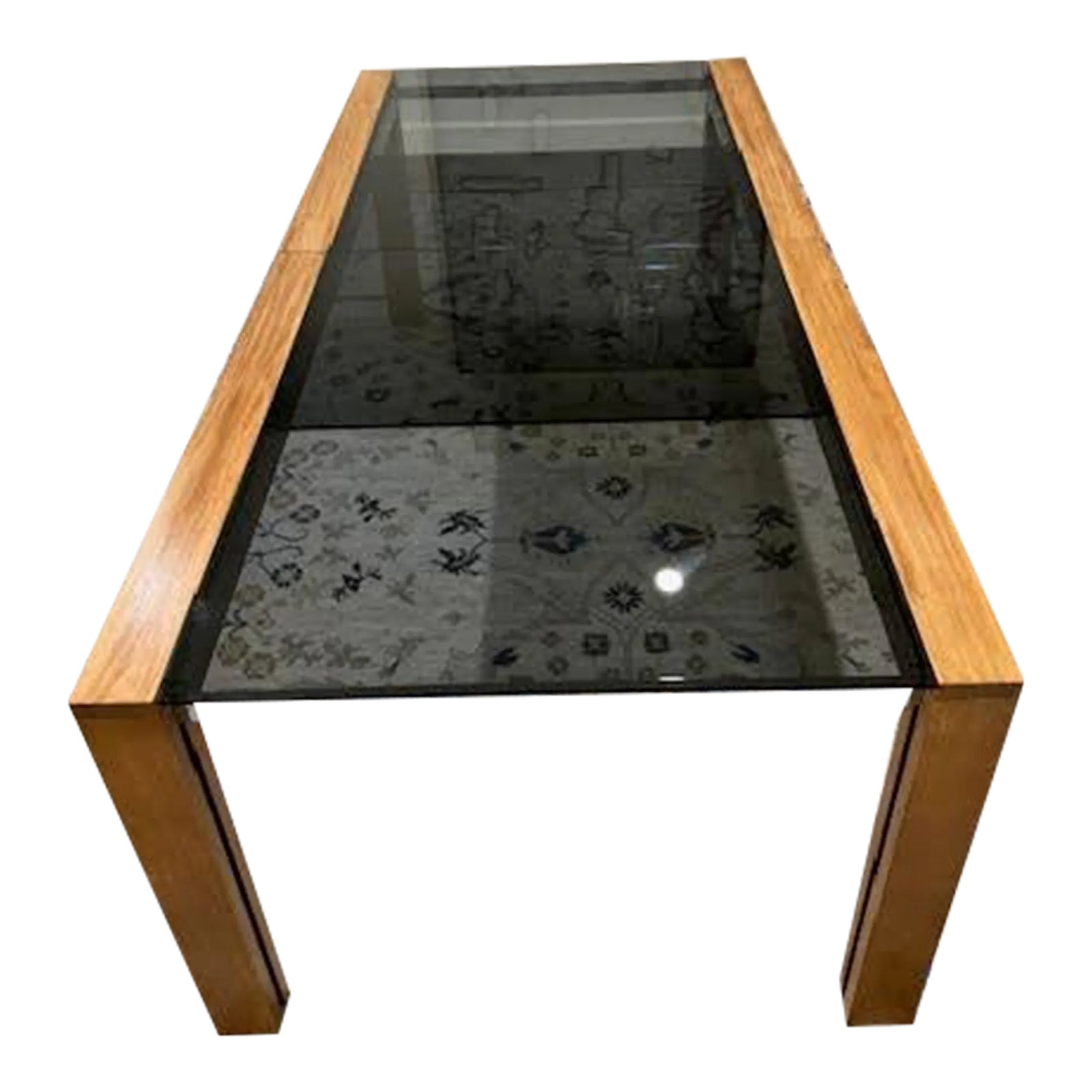 Roche-Bobois Glassbox Dining Table With Integrated Extension | Chairish