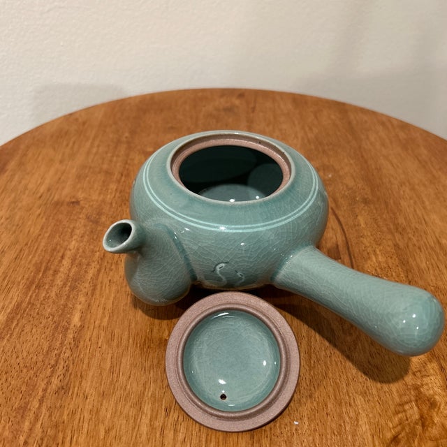 Early 21st Century Korean Style Celadon Porcelain Crane Bird Cloud ...