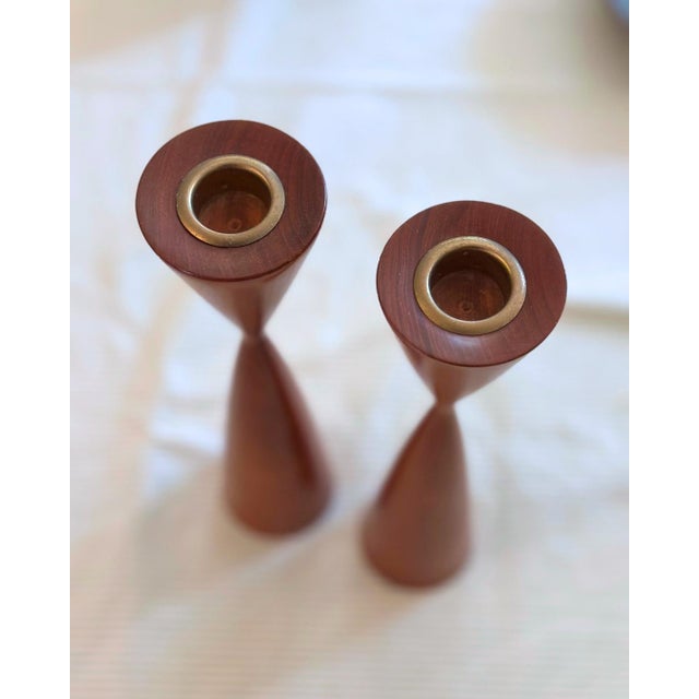 Pair of Mid Century Danish Candlesticks | Chairish