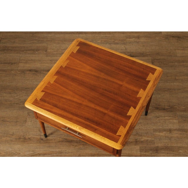 Lane Acclaim Mid Century Modern Walnut Side Table with Drawer | Chairish