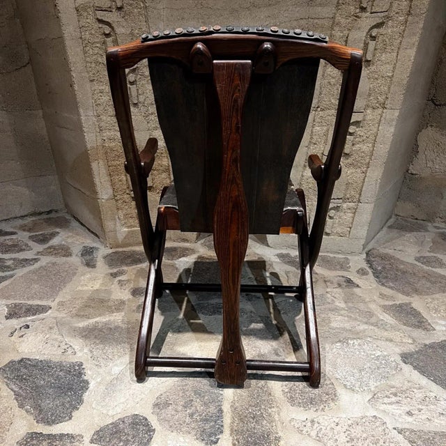 1950s Don Shoemaker Scissor Sling Folding Armchair & Foot Stool Mexico ...