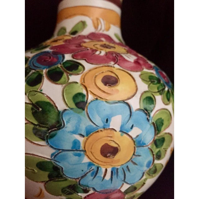 1970s Vintage Italian Pottery Floral Sgraffito Set - Pitcher & Vase- 2 ...