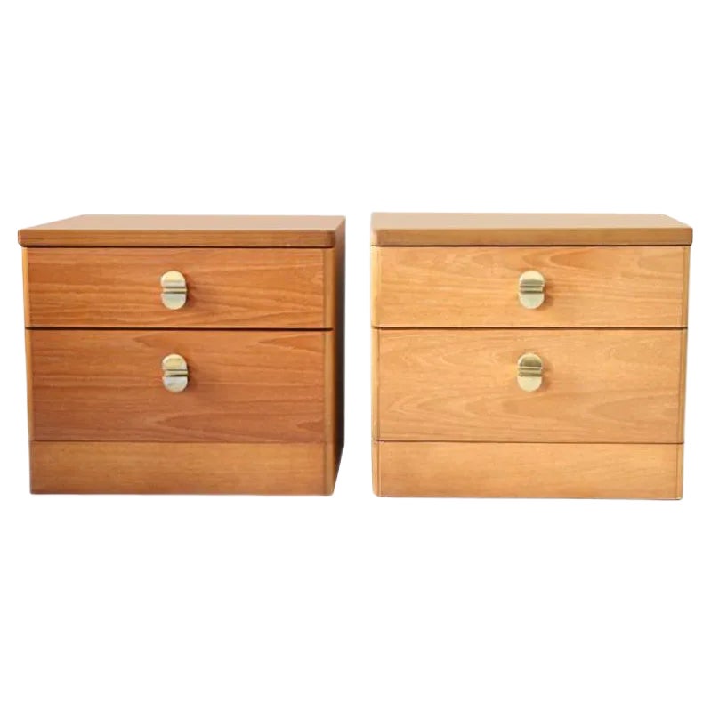 Mid-Century Teak Nightstands from Stag, Set of 2 | Chairish