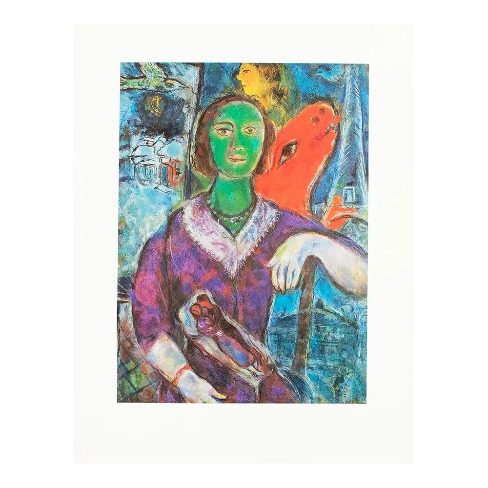 1972 After Marc Chagall "Portrait of Vava", Full-Color Parisian Print ...